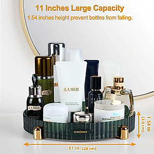 XMIAOX Lazy Susan Turnable Organizer, 11 Inches Plastic Rotating Spice Rack, Storage Turntable for Cabinet, Kitchen, Pantry, Bathroom, Cosmetics, Transparent