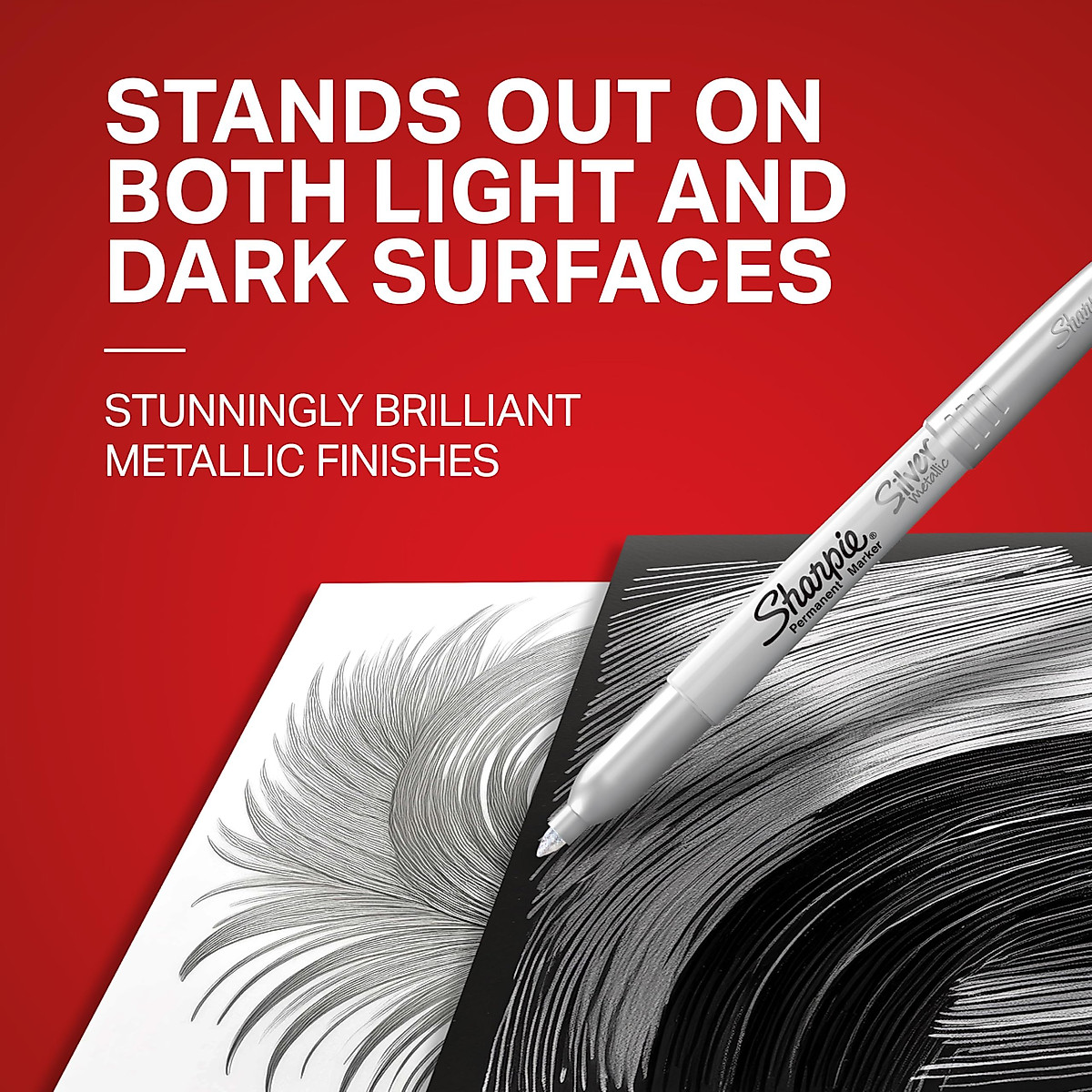 Sharpie Metallic Permanent Markers, Fine Point, Gold, 2 Count