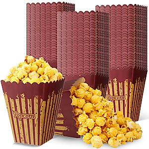 MotiMind 100 pcs Popcorn Boxes for Movie Night Popcorn Bags Popcorn Containers Creepy Carnival Decor Circus Snack Boxes Candy Cookie Container for Movie Night Halloween Birthday Party Supplies