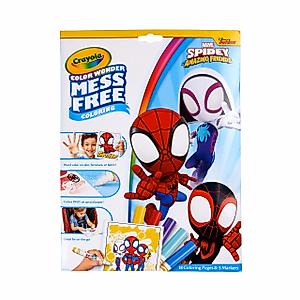 Crayola Spiderman Color Wonder Coloring Set, 18 Spiderman Mess Free Coloring Pages for Toddlers, Spiderman Toys, Gifts for Kids