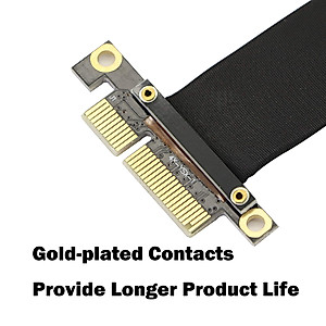 GINTOOYUN PCIE 4X Extension Cable,PCI-Express 3.0 4X Male to Female Riser Cable PCI-E 4X Extender Adapter Jumper for Graphics Card,23cm 180 Degree