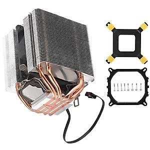 CPU Cooling Radiator Fan, Heat Dissipation CPU Cooling Fan Heat Sink Air Cooler with Copper 4 Heat Pipes for LGA 2011 1366 11501151 1155 1156