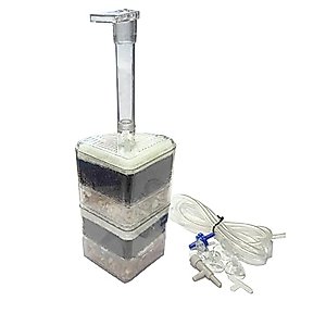 AQUANEAT Sponge Filter, Aquarium Air Driven Bio Corner Filter Sponge for Fry Shrimp Nano Fish Tank (Large with Accessories)
