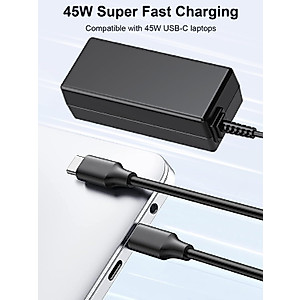 45W USB C Chromebook Charger Replacement Compatible with HP, Dell, Lenovo, Acer, Asus, Samsung, Google Type C Laptop Charger, Hp Chromebook X360 11 13 14 14A HP Spectre X360 13 Elite X2 Power Cord
