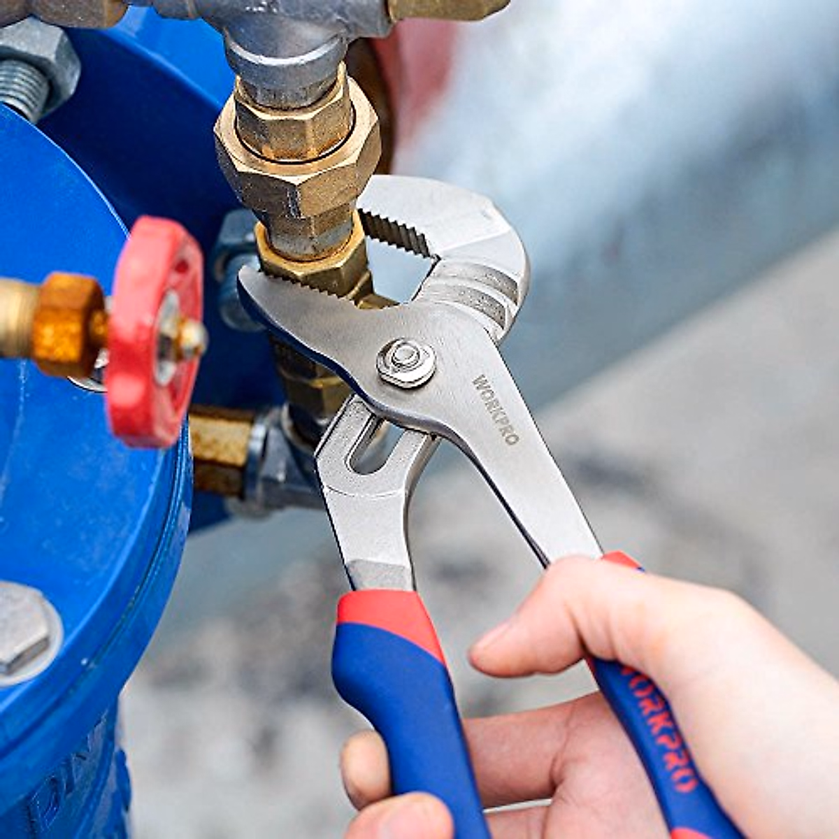 WORKPRO Pliers Set 4-piece Locking Plier Slip-joint Plier Groove Joint Pliers and Adjustable Wrench Home Maintenance Tool Kit