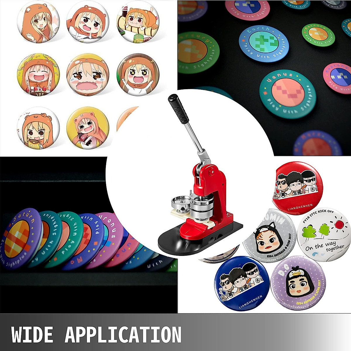 Niligan Badge Machine, Handmade Button Making Machine DIY Tool Badge, Metal Bottom Plate, Stable Performance, Button Maker Badge Maker Machine Maker Button Machine DIY Tool