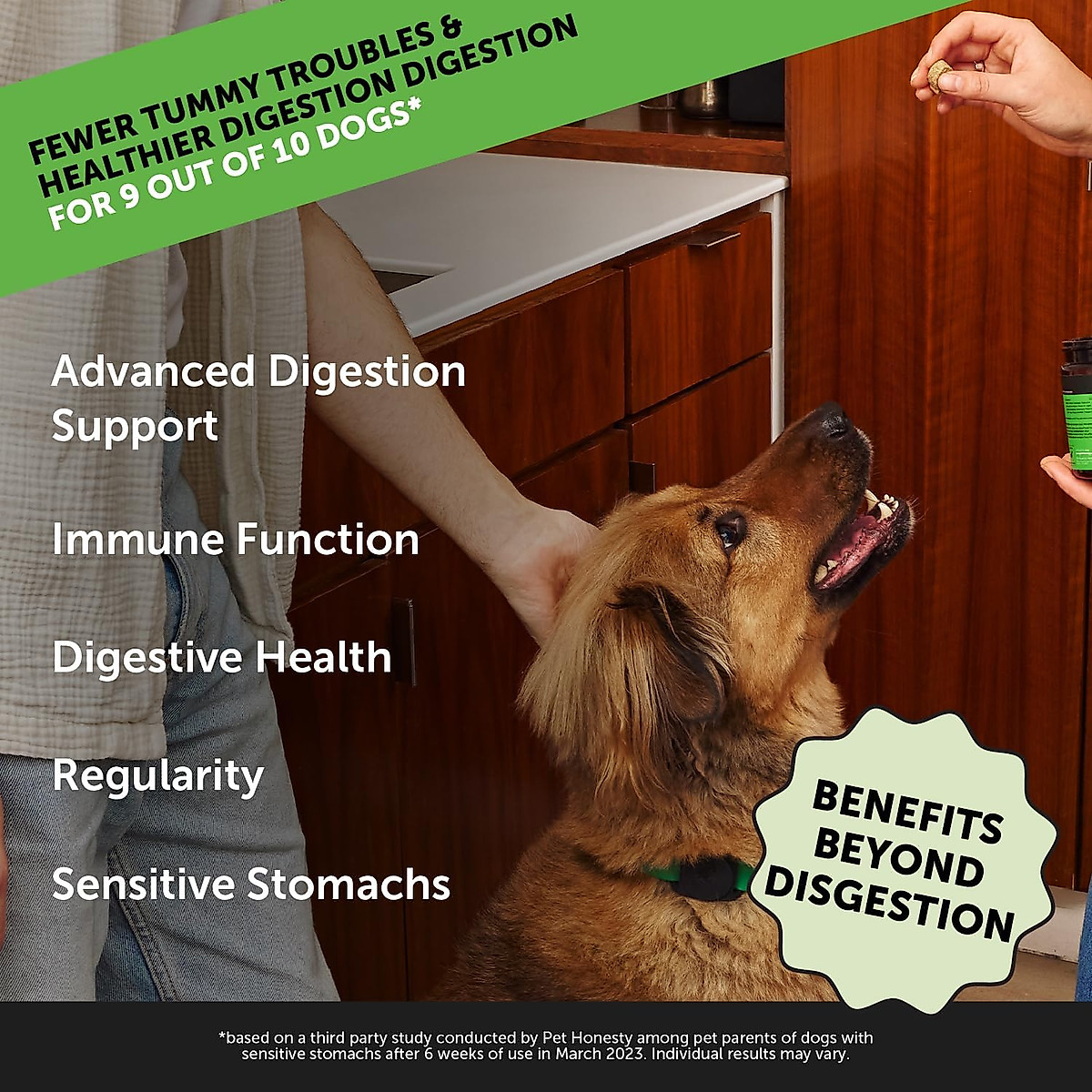 Pet Honesty Super Pooper Max Strength Probiotic Chews - Dog Stool Hardener with Fiber, Prebiotics, Probiotics, & Digestive Enzymes, Gut Health for Dogs, Digestion & Health Supplement for Dogs (90 Ct)