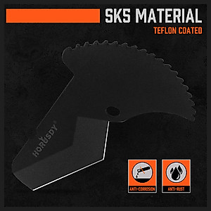 HORUSDY 2-1/2" Ratchet PVC Pipe Cutter for PEX,PVC,PPR and Plastic Hoses, SK5 Steel Blades Ratcheting Pipe Cutter Tool for Home Repairs and Plumbers