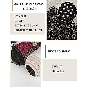 White and Gold Modern Abstract Round Area Rug for Livingroom Bedroom Diningroom Faux Wool Soft Aesthetic Circular Home Office Carpet 6ft Indoor No-Slip Floor Rug Doormat