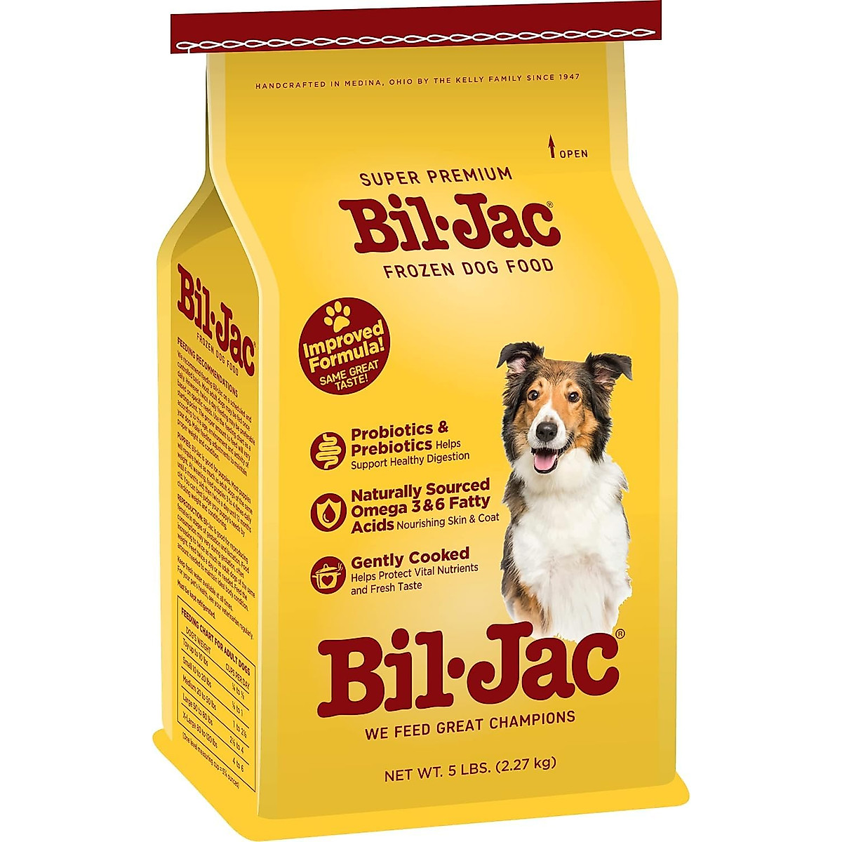 Bil-Jac Frozen Dog Food 5lb (Pack of 4) - Soft Dog Food Small Bites with Real Chicken, Probiotics, Prebiotics, Omega 3-6 for Healthy Complete Meal, Dog Food Topper or Treat