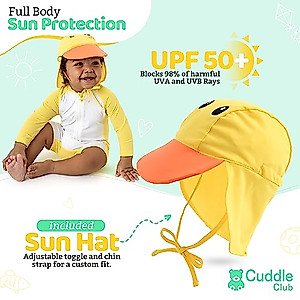Cuddle Club Baby and Toddler One-Piece Swimsuit | UPF 50+ All-Day UV Protection Infant Sunsuit