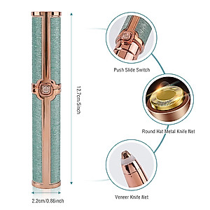 Facial Hair Removal for Women, Number-one 2 in 1 Eyebrow Epilator Electric Painless Facial Hair Remover, Rechargeable Waterproof Shaver with Built-in LED Light for Peach Fuzz Eyebrow Lip Hair