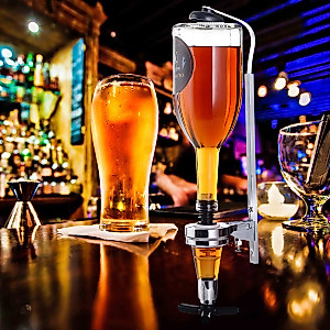 WNGDUA 1-Bottle Wall Mounted Liquor Dispenser Bar Butler Bracket Cocktail Alcohol Drink Shot Wine Holder for Home Bar Beer Pourer Liquor Drinking Beverage Bottle Whisky Dispenser