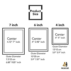 ZONYEO Set of 3 Glass Picture Frame, Collection Simple Metal Floating Frame with Glass Cover Includes 4x4, 4X 6, 5x7