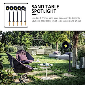 OSALADI 5Pcs Mini LED Landscape Lights,LED Landscape Lights, Low Voltage Outdoor Spotlight for Doll House Sand Table