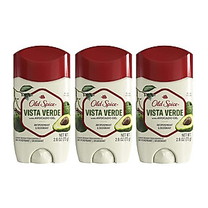 Old Spice Men's Antiperspirant & Deodorant Vista Verde Avocado Oil, 2.6oz (Pack of 3)