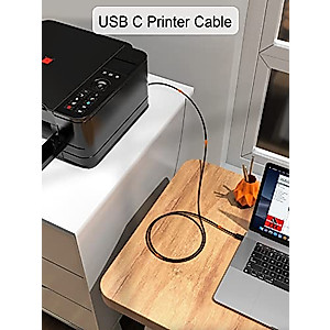 CableCreation USB B to USB C Printer Cable 6.6 FT, USB C to USB B Printer Cable for MacBook Pro, Air, USB C MIDI Cable for Yamaha Casio Digital Piano MIDI Controller DJ Controller, 2M Black