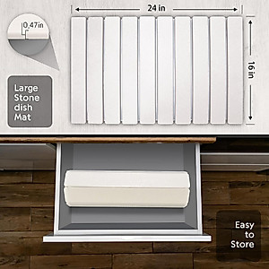 tdcokhe Home Sink Caddy, Instant Dry Bathroom Sink Organizer, Fast Drying Diatomaceous Earth Stone Sink Tray Dish for Soap Sponge Holder Toothbrush Cup, Stainless Steel Feet with Rubber Bottom, Grey