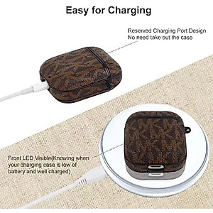 AirPods Case Cover with Keychain, Luxury Full-Body Hard Shell Airpods Protective Cover Case Designed for AirPods 2 & 1, for AirPods Wireless Charging Case