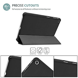 ProCase for LG G Pad 5 10.1 FHD Case, Slim Light Smart Cover Trifold Stand Hard Shell Folio Case for 10.1 inch LG G Pad 5 2019 (Model LM-T600/ LM-T605) -Black