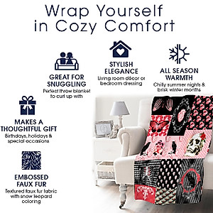 Retro Collage Rose Skull Red Butterfly Skeleton Gothic Blanket Tapestry Mandala Gifts for Girls Boys,Aesthetic Room Decor Plush Soft Lightweight Flannel Fleece Trippy Blankets Sheet for Dorm Decor