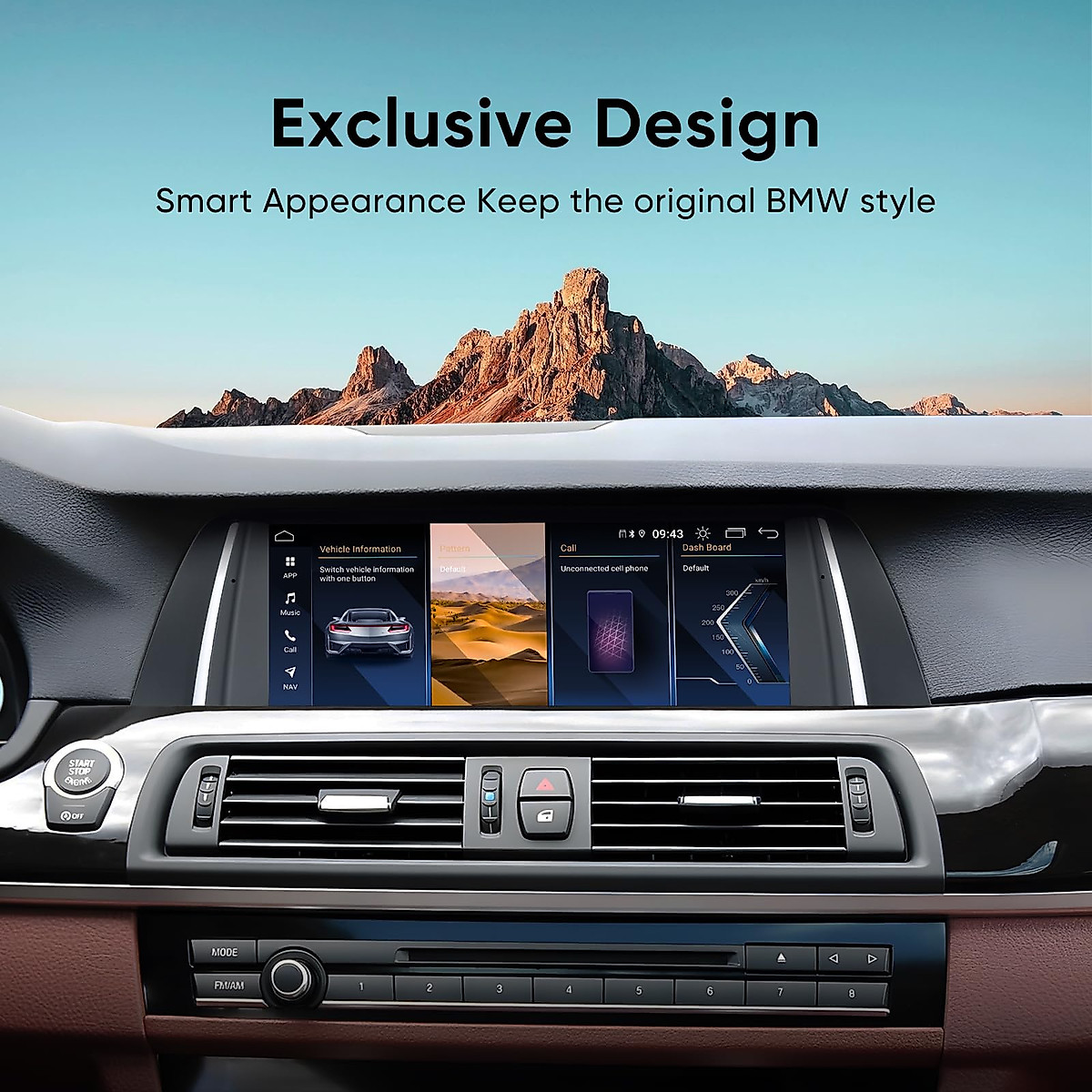 for BMW 5 Series F10 F11 2011-2012 CIC Upgrade Stereo Car Radio Qualcomm 665 (4GB + 64GB) Built-in 4G LTE GPS Navigation Wireless Apple CarPlay Android Auto10.25 inch Touch Screen 1920 x 720