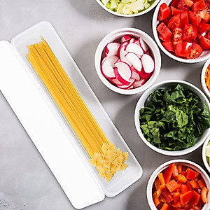 Operitacx Flour Container 3Pcs Pasta Storage Containers Spaghetti Cereal Noodle Keeper Box Refrigerator Airtight Food Storage Containers for Spaghetti Noodles Pasta Eggs Fruits Snacks Pasta Jar