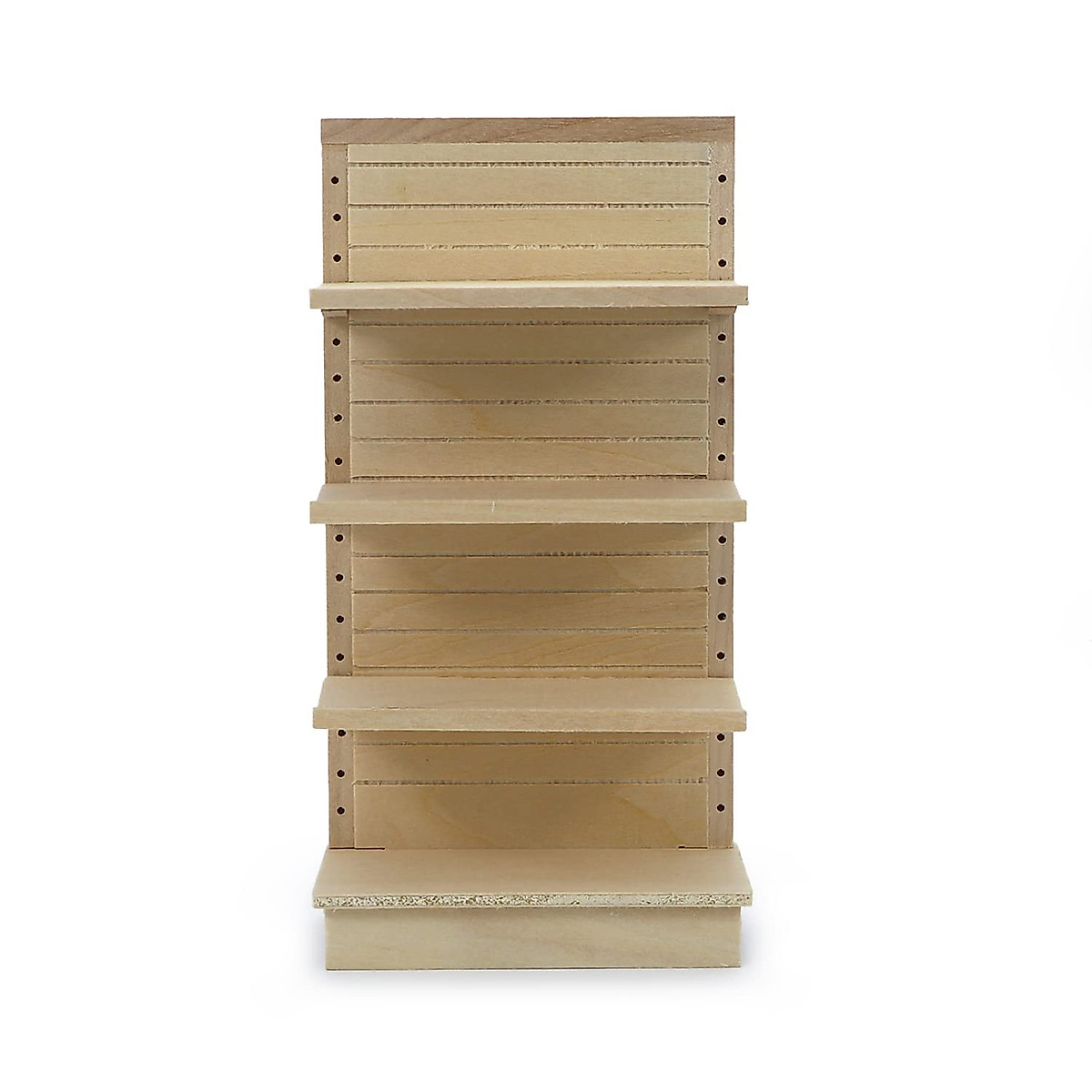 1:12 Scale Rack Dollhouse Accessories Book Shelf Miniature Furniture 4 Tier Bookcase Storage Shelf Shooting Props Desktop Decor (S)