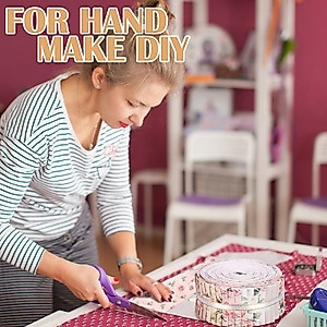 Ganeen 100 Pcs Cotton Fabric Patchwork Quilting Strips 2.56 Inch Precut Patchwork Roll Japanese Style Cotton Fabric Quilting Fabric Strips Craft for DIY Craft Sewing (Rose)