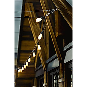 SFEG E26 Outdoor String Lights - 11W Warm White Incandescent Edison Bulb String Lights for Outside & Indoor - Dimmable Hanging Decorative Lights for Patio, Backyard, Garden, Porch, Wedding - 48-ft.