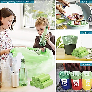 Aoriyar 1.2 Gallon Compostable Trash Bags, 120 Count, Green, 5 Liters