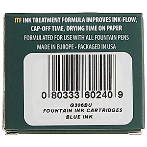 Monteverde Standard Fountain Pen Ink Cartridges, Blue (G306BU)