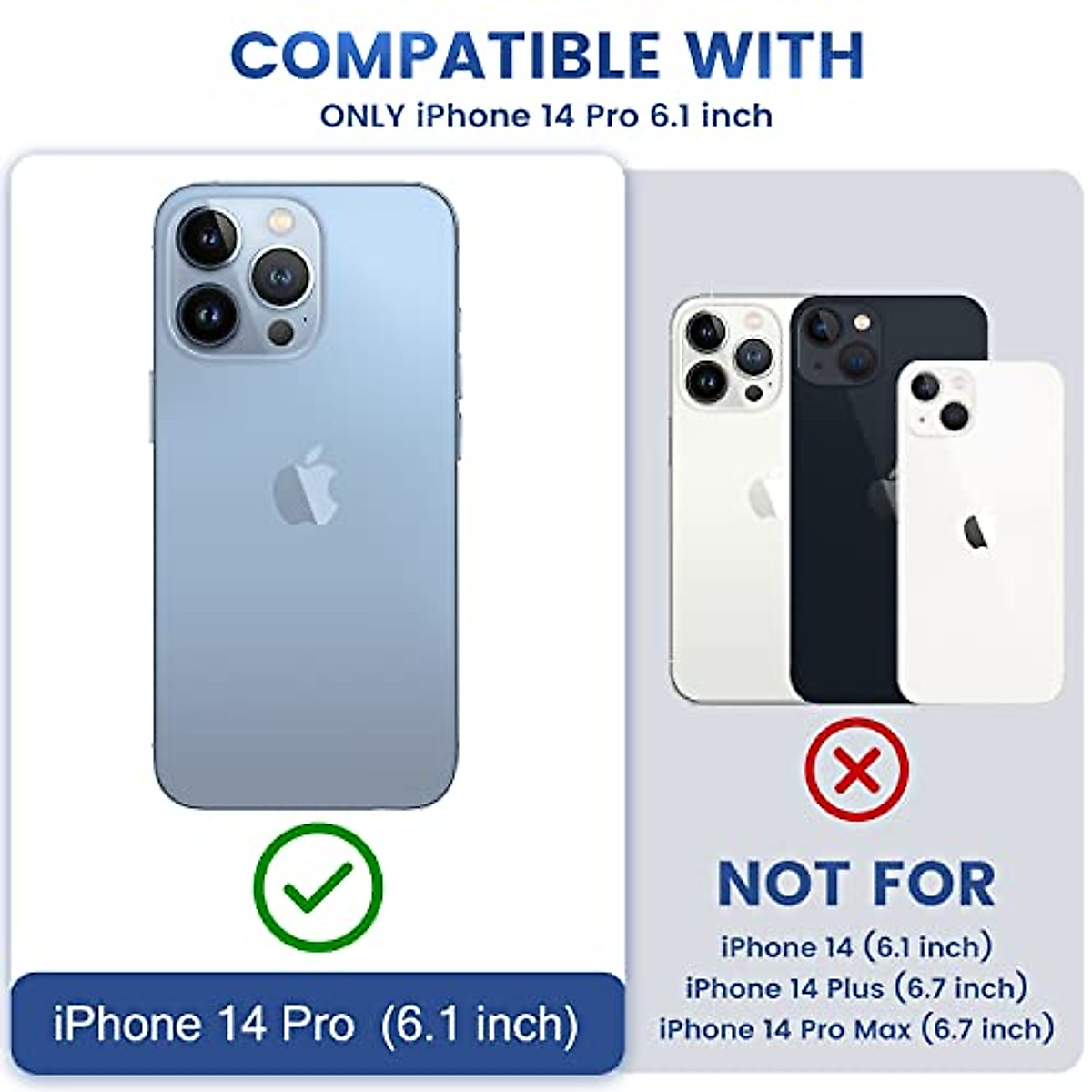 【3 in 1】Nuleto for iPhone 14 Pro Case, iPhone 14 Pro MagSafe Case Built-in 9H Tempered Glass Screen Protector & Camera Lens Protector Full-Body Protective Heavy Duty Shockproof Slim Thin Cover - Clear