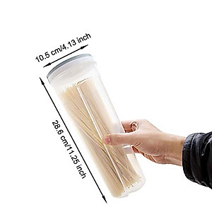 EORTA Plastic Tall Food Storage Spaghetti Noodle Pasta Container with Locking Lid Clear Dry Food Keeper Canister Cereal Crisper Box