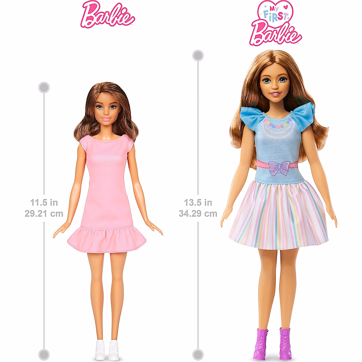 Barbie: My First Preschool Doll, Teresa with 13.5-inch Soft Posable Body & Brown Hair, Plush Bunny & Accessories