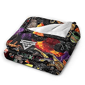 Monster Truck Blanket 50"x40" Ultra-Soft Fleece Throw Anti-Pilling Flannel Soft Cozy Fleece for Sofa Bed Room Decor Car Bed Camping Keep Warm Decor Boys Adults Birthday Gifts