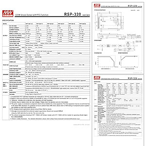 TorqCali RSP-320-13.5 320W Single Output Power Supply 13.5V 23.7A Constant Current with PFC, 88-264VAC Input, for Industrial Automation and Test Systems