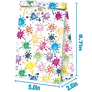 SamPartyShop 24 Pack Painting Party Candy Favor Bags with Stickers, Art Goodie Gift Treat Bags Art Themed Birthday Party Supplies