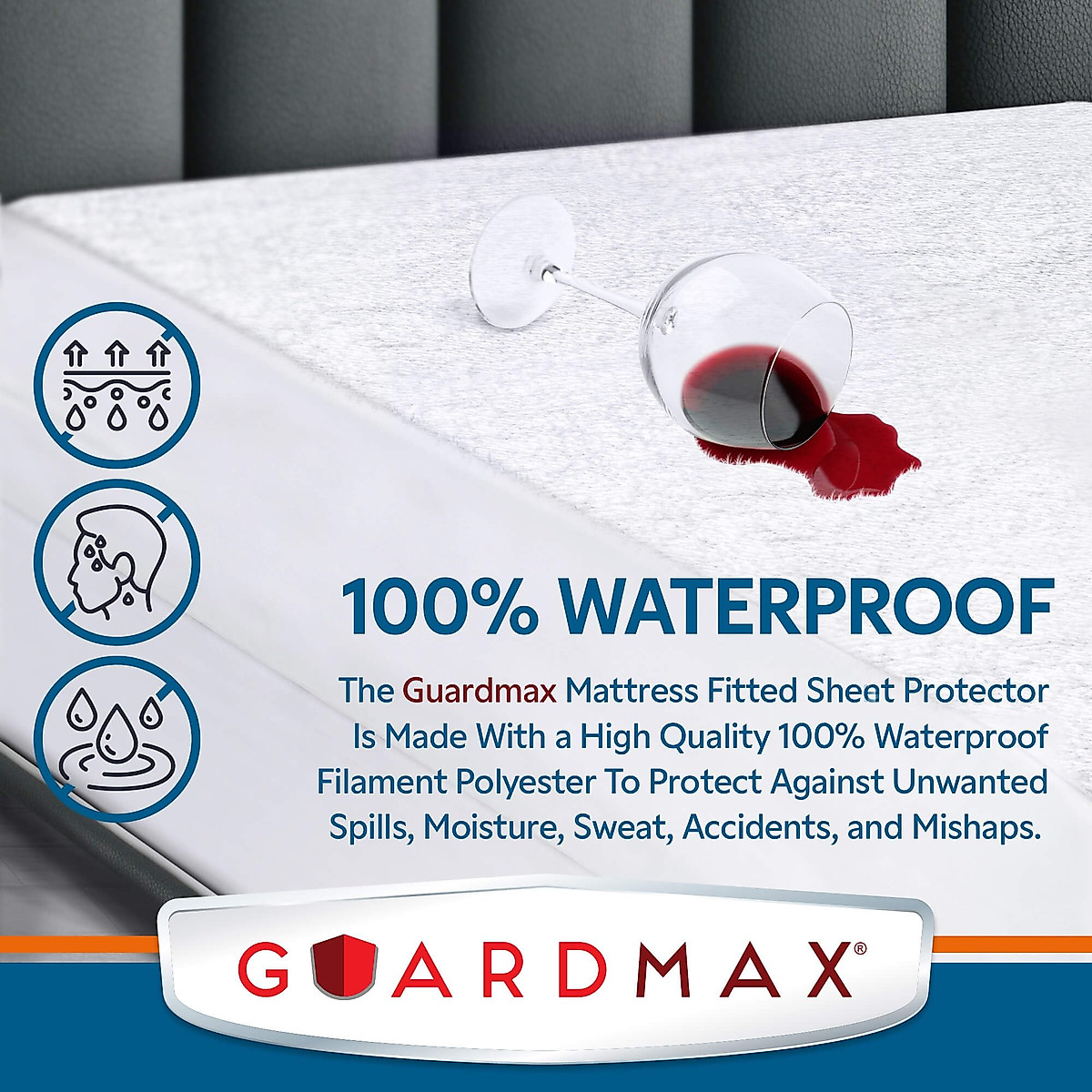 Guardmax Full XL Mattress Cover - Waterproof, Durable, Easy to Clean, Breathable, 10 Year Warranty