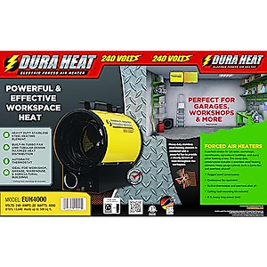 Dura Heat 240V Garage Overheat Protection Electric Forced Air Heater, Medium, Yellow