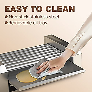 WantJoin Hot Dog Grill Machine, Commercial Electric Hot Dog roller Sausage Machine Hot-dog 7 Roller Grill Cooker Machine (silver)