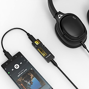 Lavaudio Headphone Amps Tiny Amplifier USB DAC, DSD256 Hi-Res HiFi Headphone Amplifier 3.5mm/Type C/Lightning/Lossless for Smartphones/PC/Laptop/Players(Lightning, Black) DS100