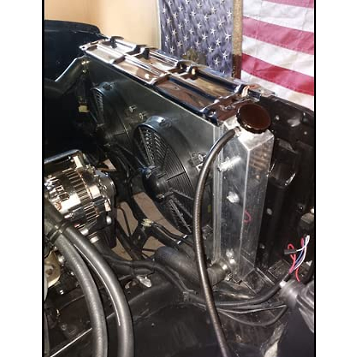 OzCoolingParts 3 Row Core Aluminum CC716AA Radiator + 2 x 12" Fan w/Shroud Kit Compatible with 1973-1991 79 80 81 Chevy C/K/R Series C10 C20 C30 K10 K20 K30 Pickup Trucks Suburban Blazer/GMC Jimmy