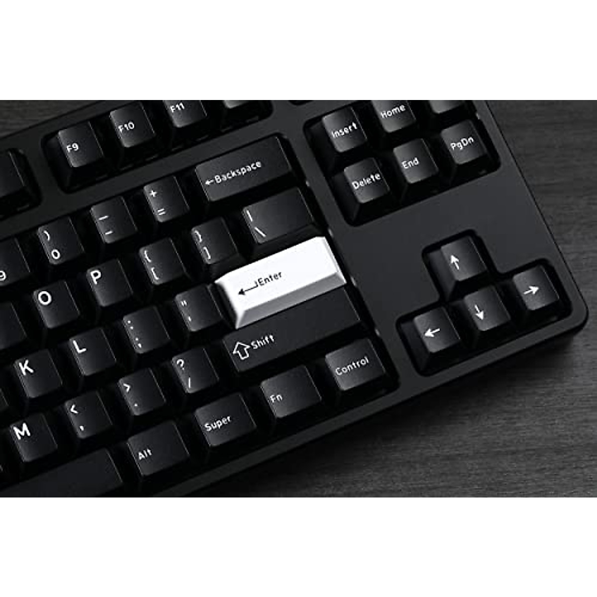 DROP DCX White-on-Black Keycap Set, Doubleshot ABS, Cherry MX Style Keyboard Compatible with 60%, 65%, 75%, TKL, WKL, Full-Size, 1800 layouts and More (White-on-Black)