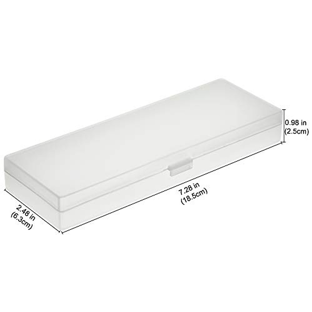 4 Pieces Plastic Pencil Case Plastic Stationery Case with Hinged Lid and Snap Closure for Pencils, Pens, Drill Bits, Office Supplies (White)