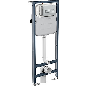 MEJE #MZE020P-WT In-Wall Toilet Tank Carrier with Dual-Flush Actuator Plate, White (Compitable with #MZE020P Wall-Hung Smart Toilet to work as A Intelligent Toilet Combo)