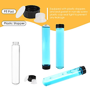 Cadbibe 50ml Glass Clear Test Tubes with Screw Caps and Plastic Stoppers, 25 x 135mm Liquid Small Leak-Proof Glass Test Tubes, 24PCS
