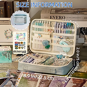 MILLEVIBE Pencil Pouch Large Capacity Pen Case with Anime Display Window for Teen Girls Boys Organizer School Supplies (Blue)