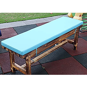 Hruile 2 3 Seater Garden Long Bench Cushion Pad Mat with Fixing Ties, 5cm Thick Bench Seat Cushion Pad, Waterproof Seat Pad for Outdoor Patio Furniture Swing Chair