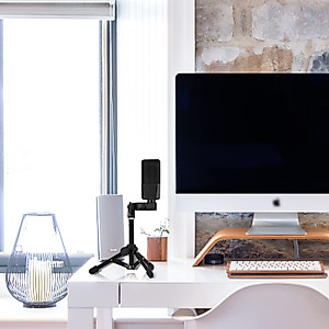 Geekria for Creators Tabletop Tripod Mic Stand Compatible with LEWITT LCT 240PRO, LCT-440-Pure, LCT 540 SUBZERO, LCT-441-FLEX, LCT-640-TS Microphones, Desktop Mic Stand with Foldable Non-Slip Feet